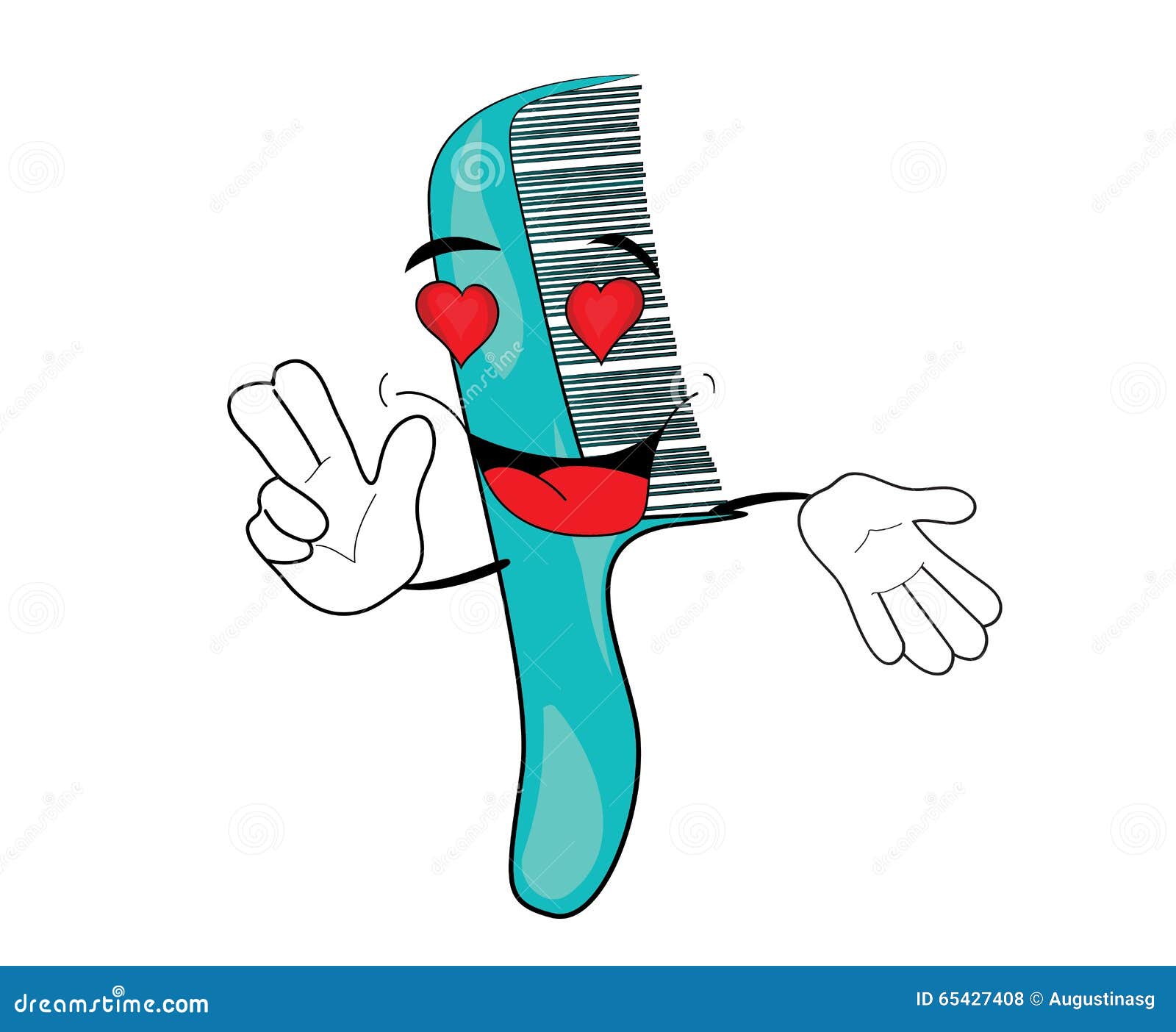 Passionate Comb cartoon stock illustration. Illustration of heart ...