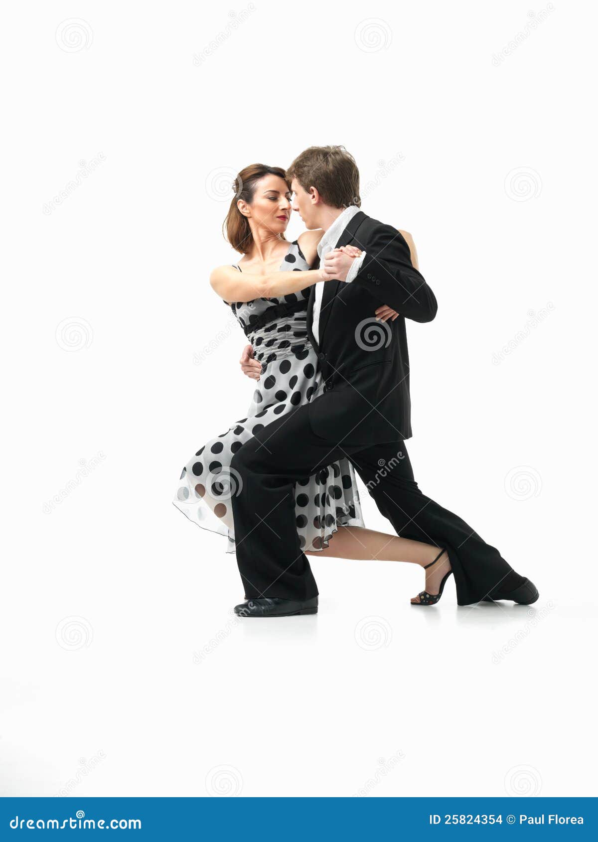 Passionate Dancing Couple on White Background Stock Photo - Image of ...