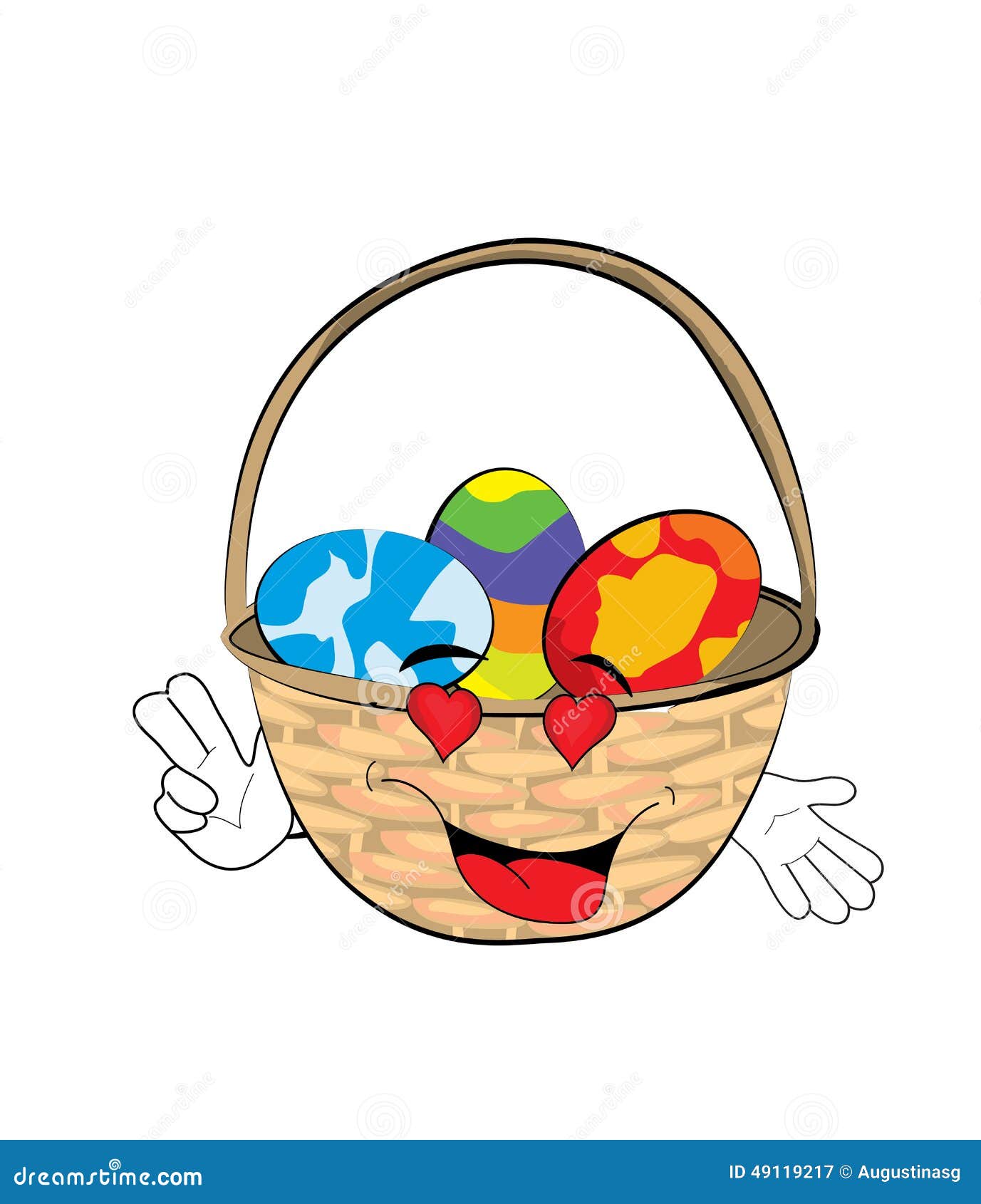 Passionate Easter Basket Cartoon Stock Illustration - Illustration of ...