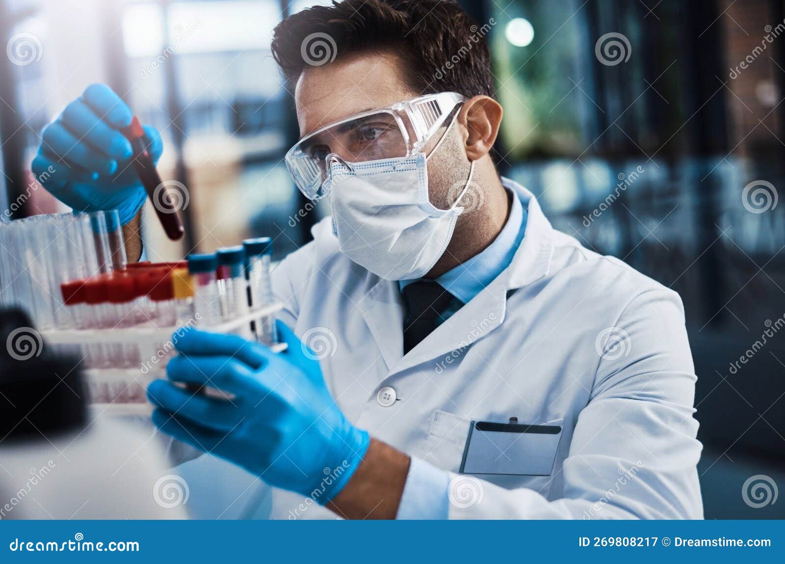 Passionate about Exploring Science. a Young Male Scientist Working in a ...