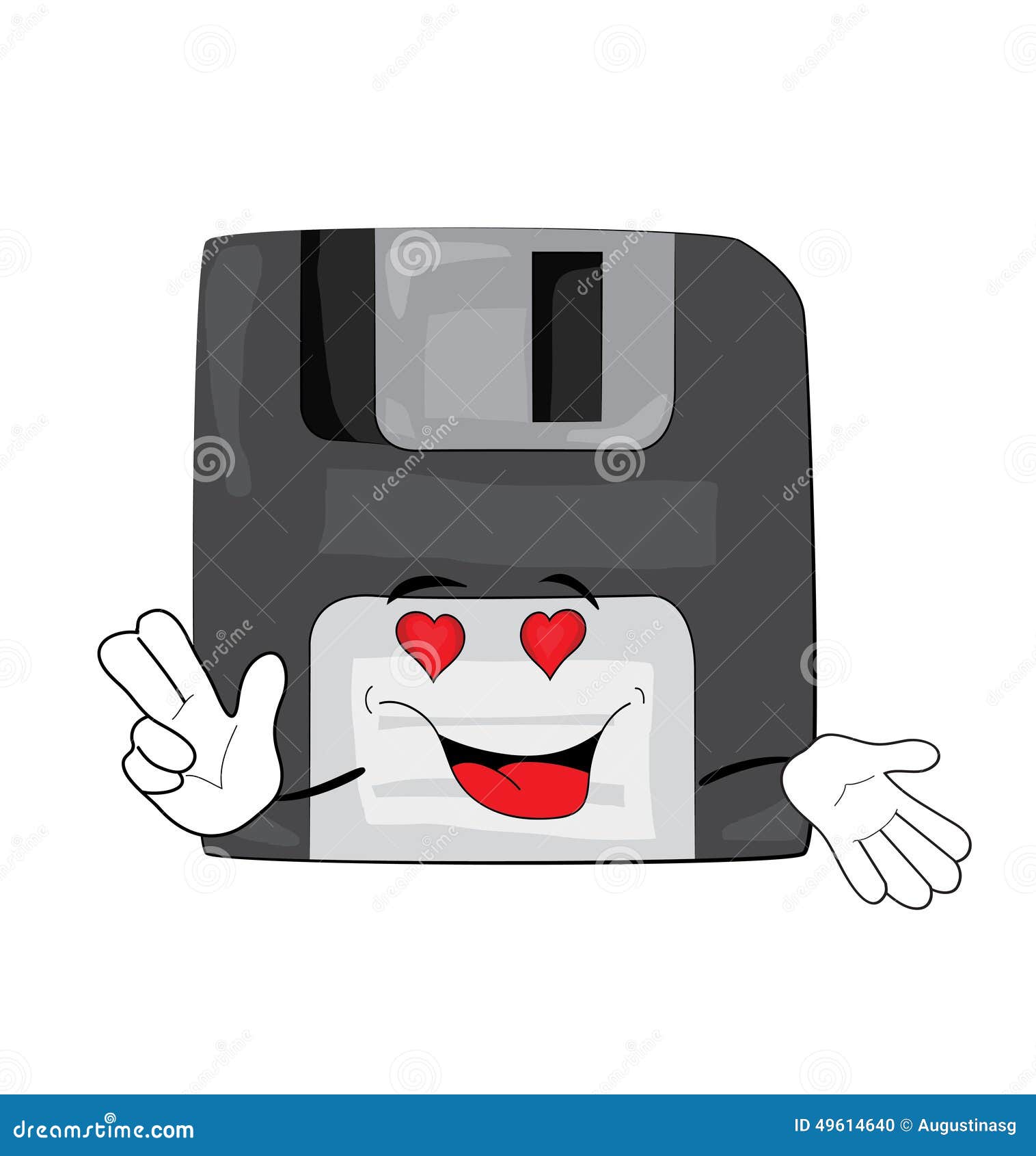 Passionate Floppy Disk Cartoon Stock Illustration - Illustration of ...