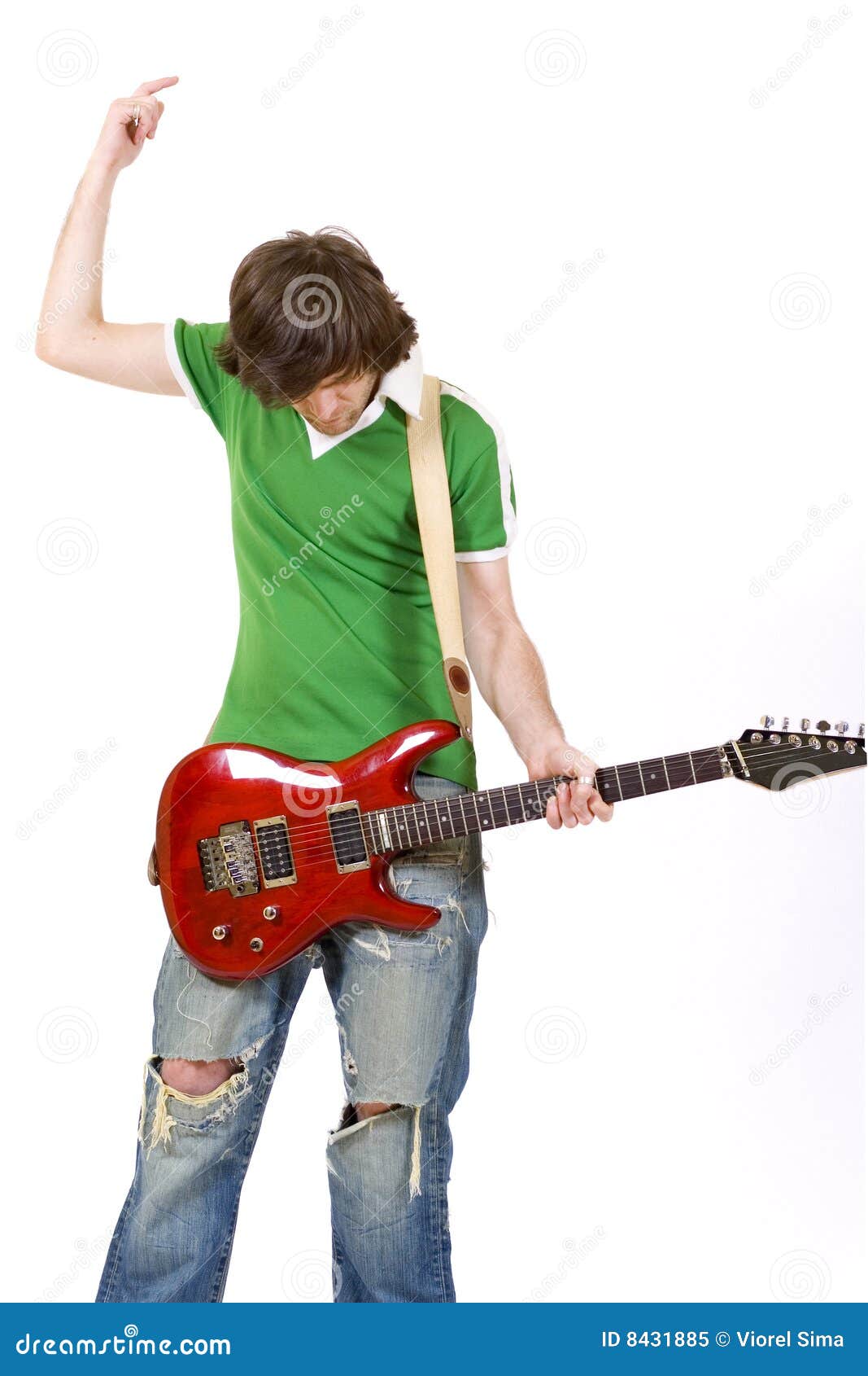 Passionate Guitar Player Playing His Guitar Stock Image - Image of ...