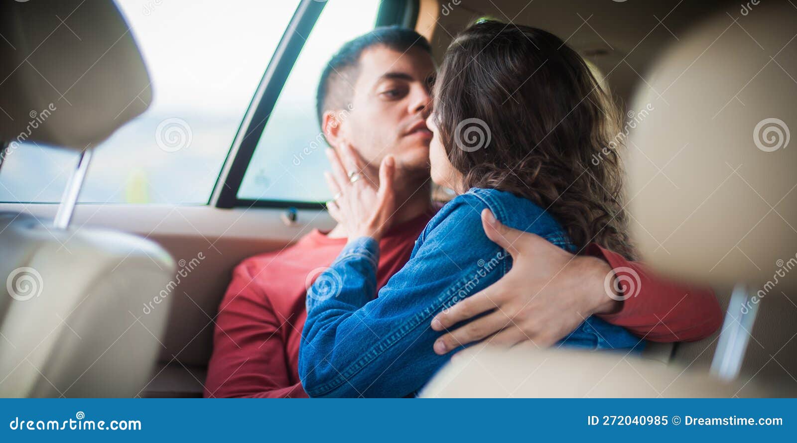 Passionate kiss in car stock image. Image of desire - 272040985