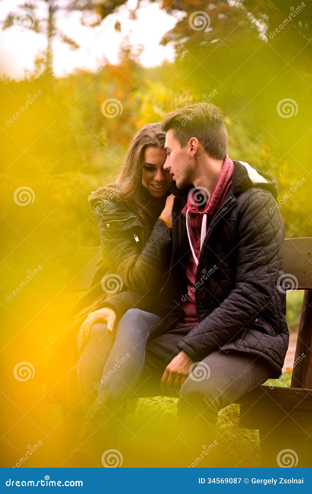 Passionate love stock image. Image of bench, girl, beauty - 34569087
