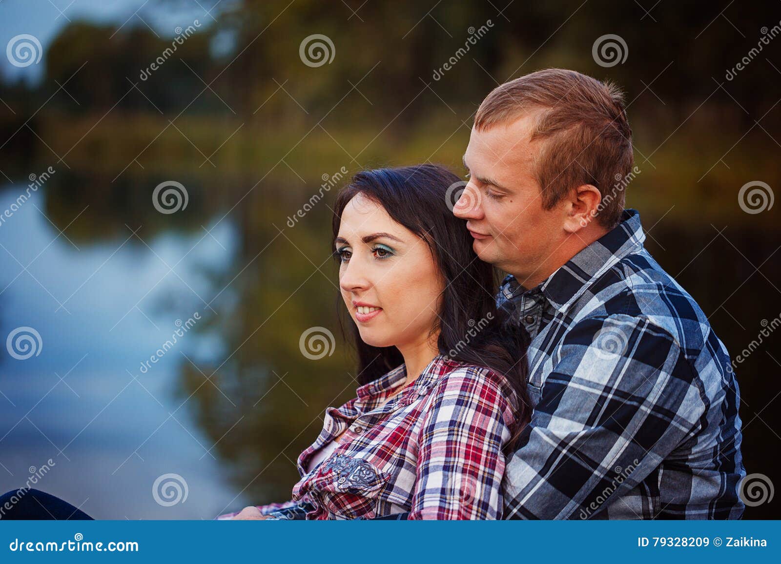 Passionate Love in the Autumn Park. a Young Couple Stock Image - Image ...