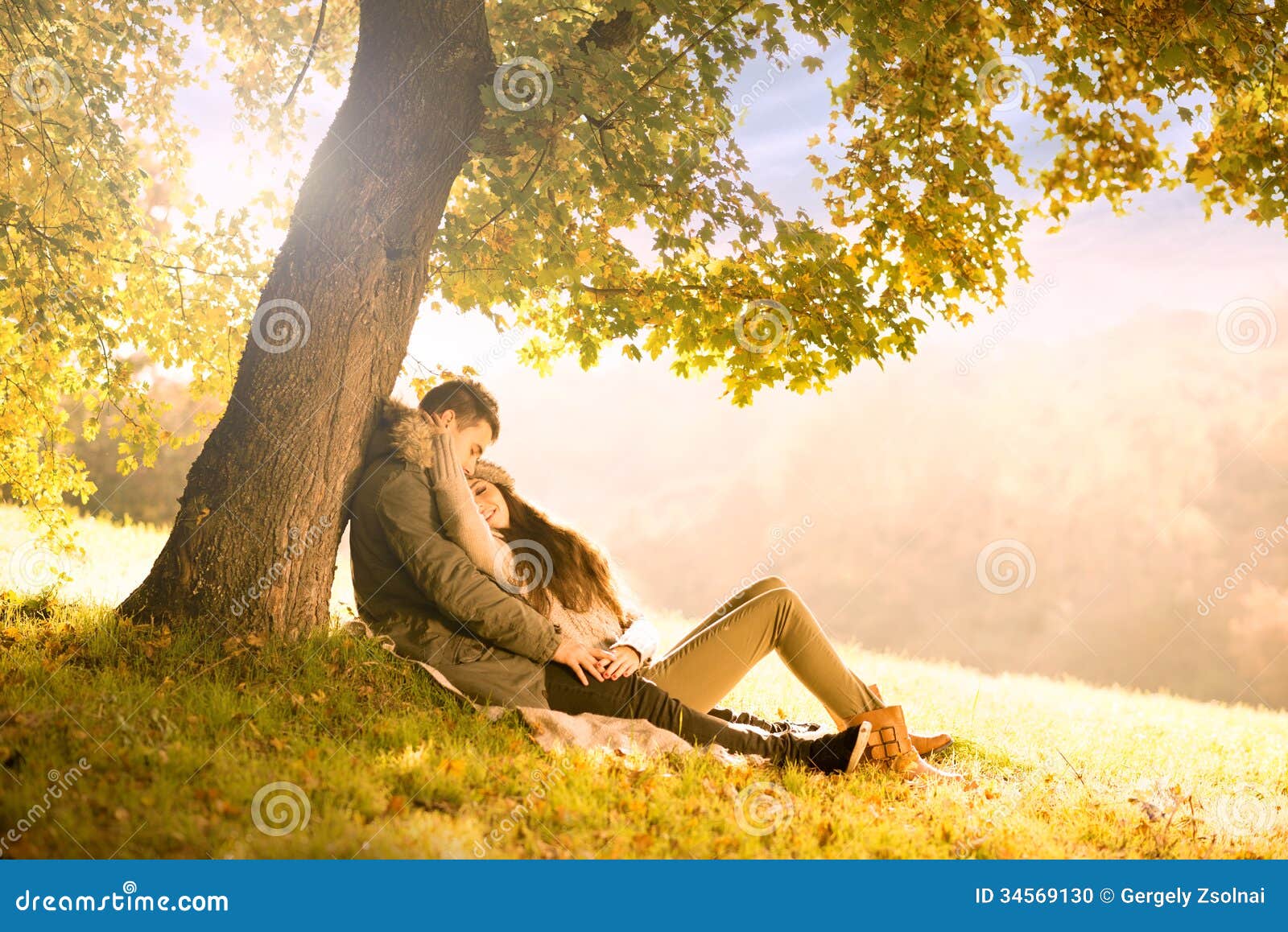 Passionate Love in the Park Stock Photo - Image of caucasian, male ...