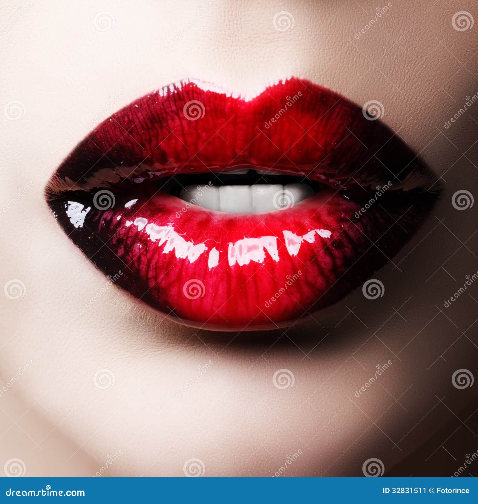 Passionate red lips stock image. Image of shine, seductive - 32831511