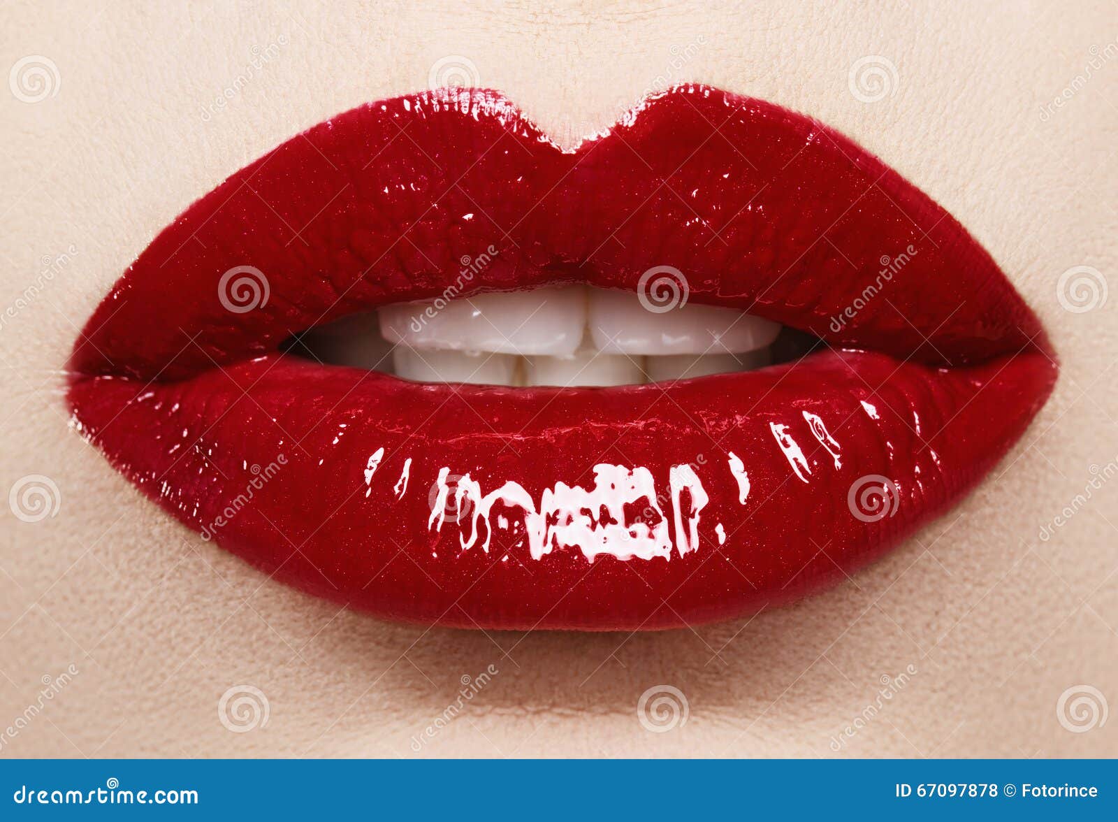 Passionate Red Lips,macro Photography Stock Photo - Image of lipstick ...