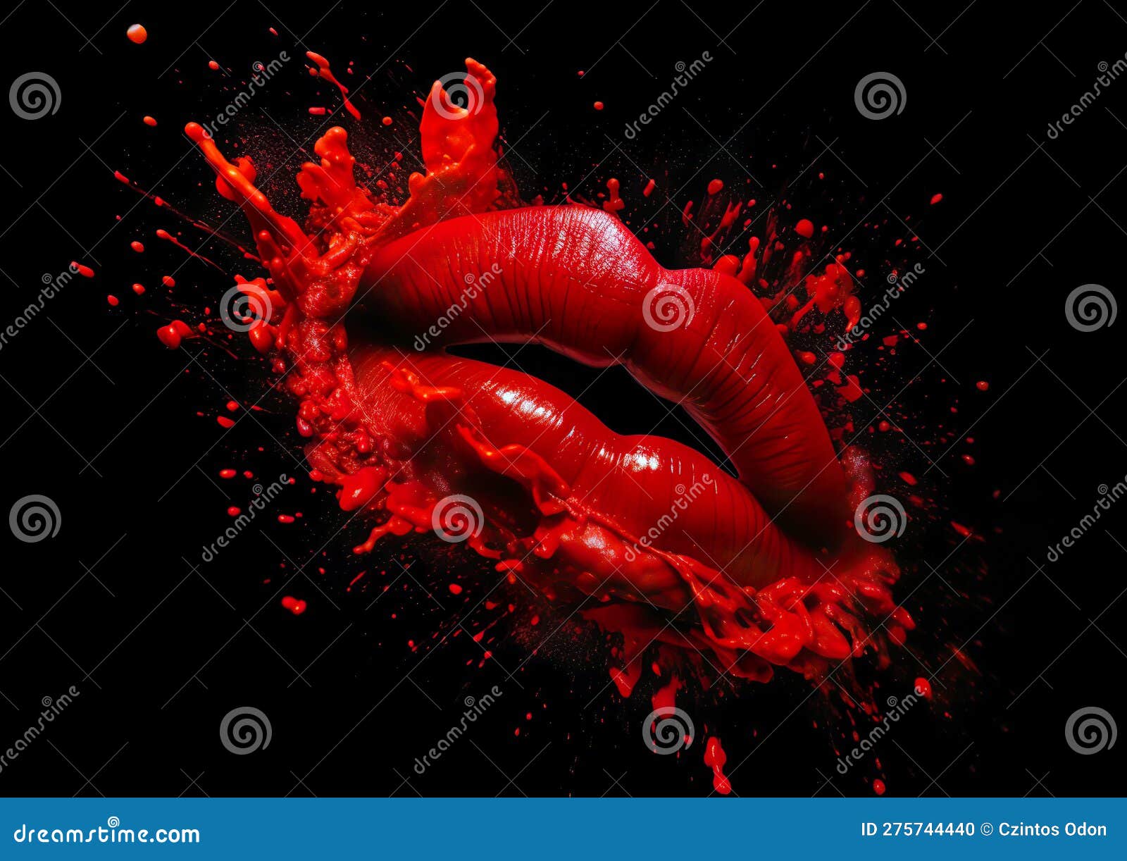 Passionate Red Lips in Visual Display for Cosmetic Background or ...