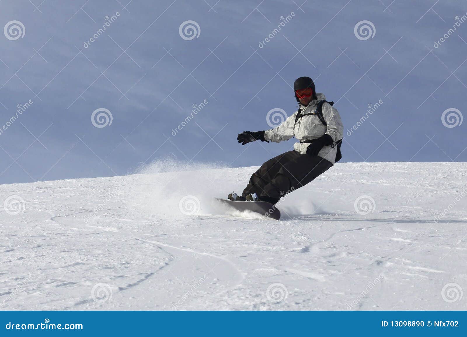 Passionate Snowboarding Man Drifting Stock Photo - Image of skier ...