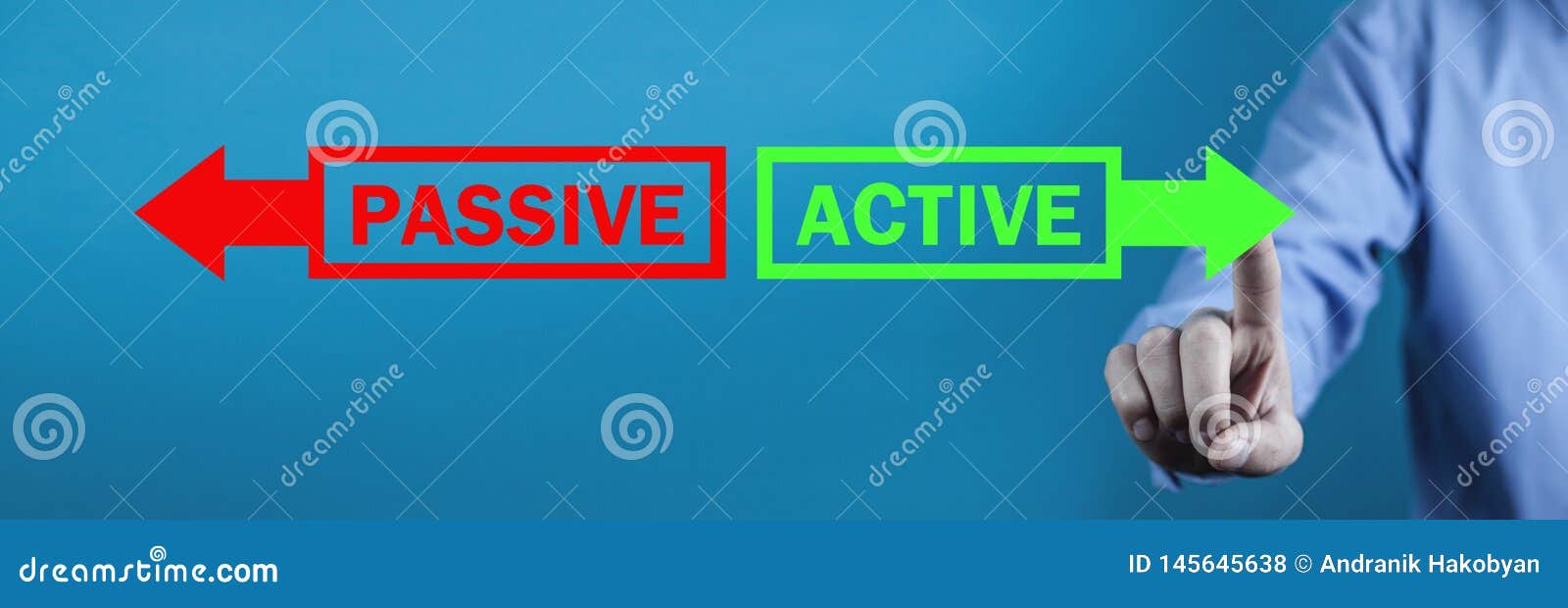 Passive or Active Text with Arrows. Business Concept Stock Illustration ...