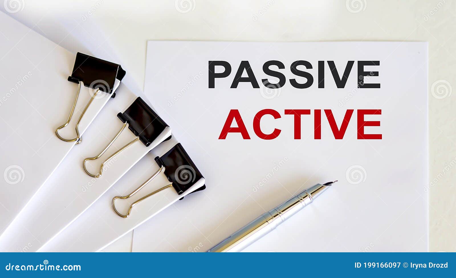 Passive And Active. Text From Letters Of The Wooden Alphabet Stock ...