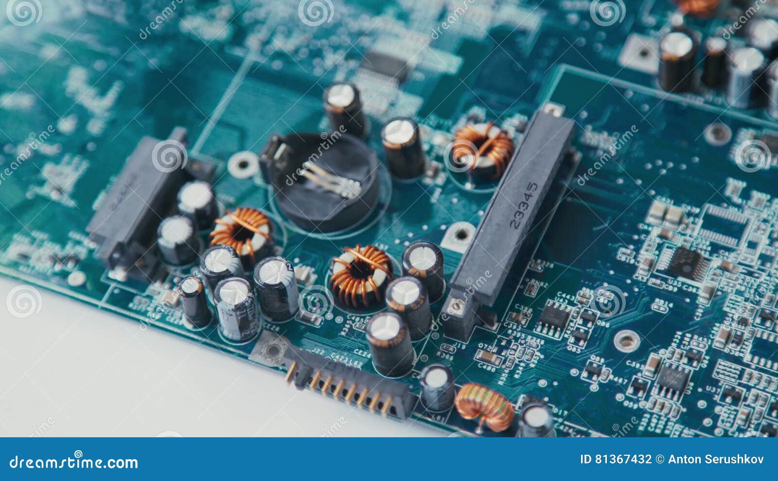 Passive Components PCB Micro: Resistors and Capacitors. Stock Footage ...