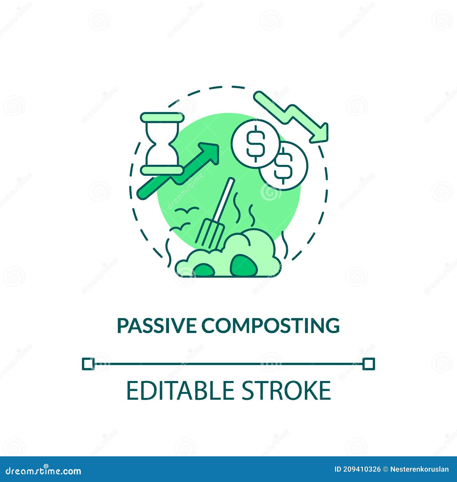 Passive Composting Concept Icon Stock Vector - Illustration of trash ...