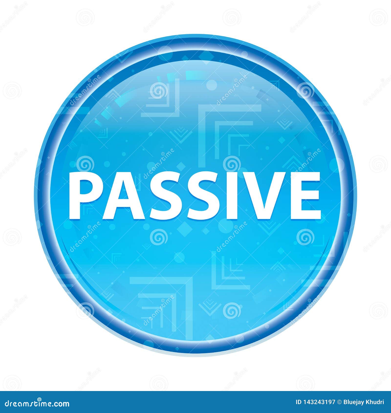 Passive Floral Blue Round Button Stock Illustration - Illustration of ...