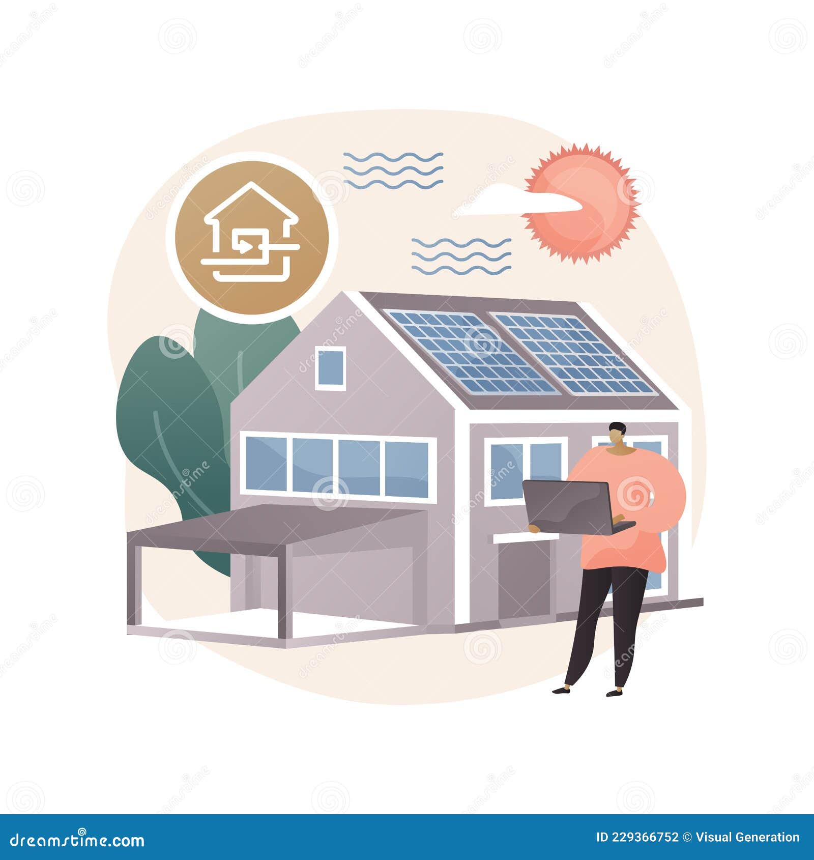 Passive House Abstract Concept Vector Illustration. Stock Illustration ...