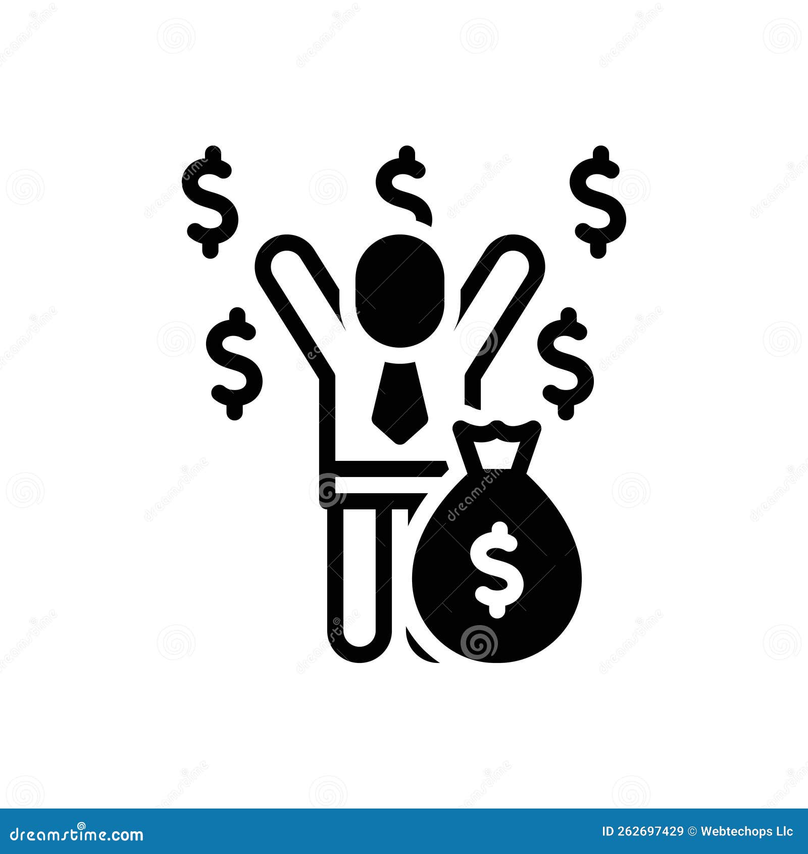 Black Solid Icon for Passive, Benefit and Earnings Stock Vector ...