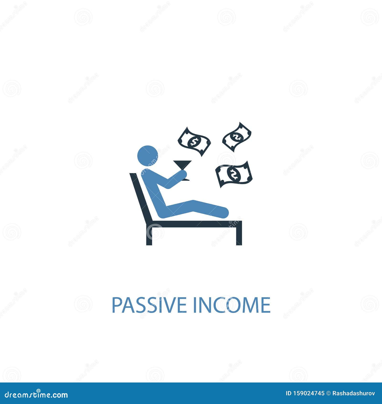 Passive Income Concept 2 Colored Icon Stock Vector - Illustration of ...