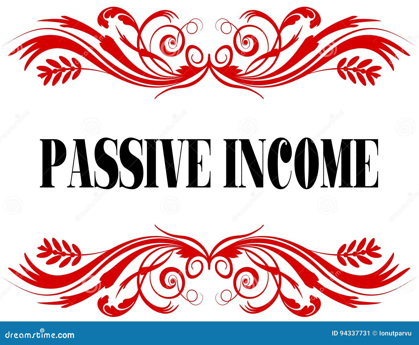 PASSIVE INCOME Red Floral Text Frame. Stock Illustration - Illustration ...