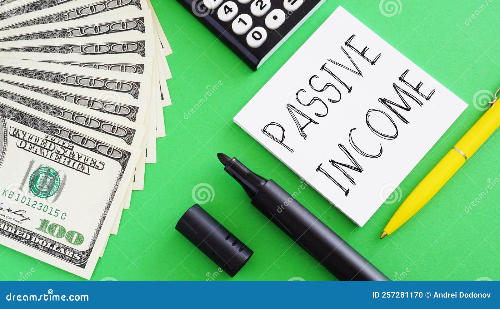 Passive Income is Shown Using the Text Stock Photo - Image of dollar ...