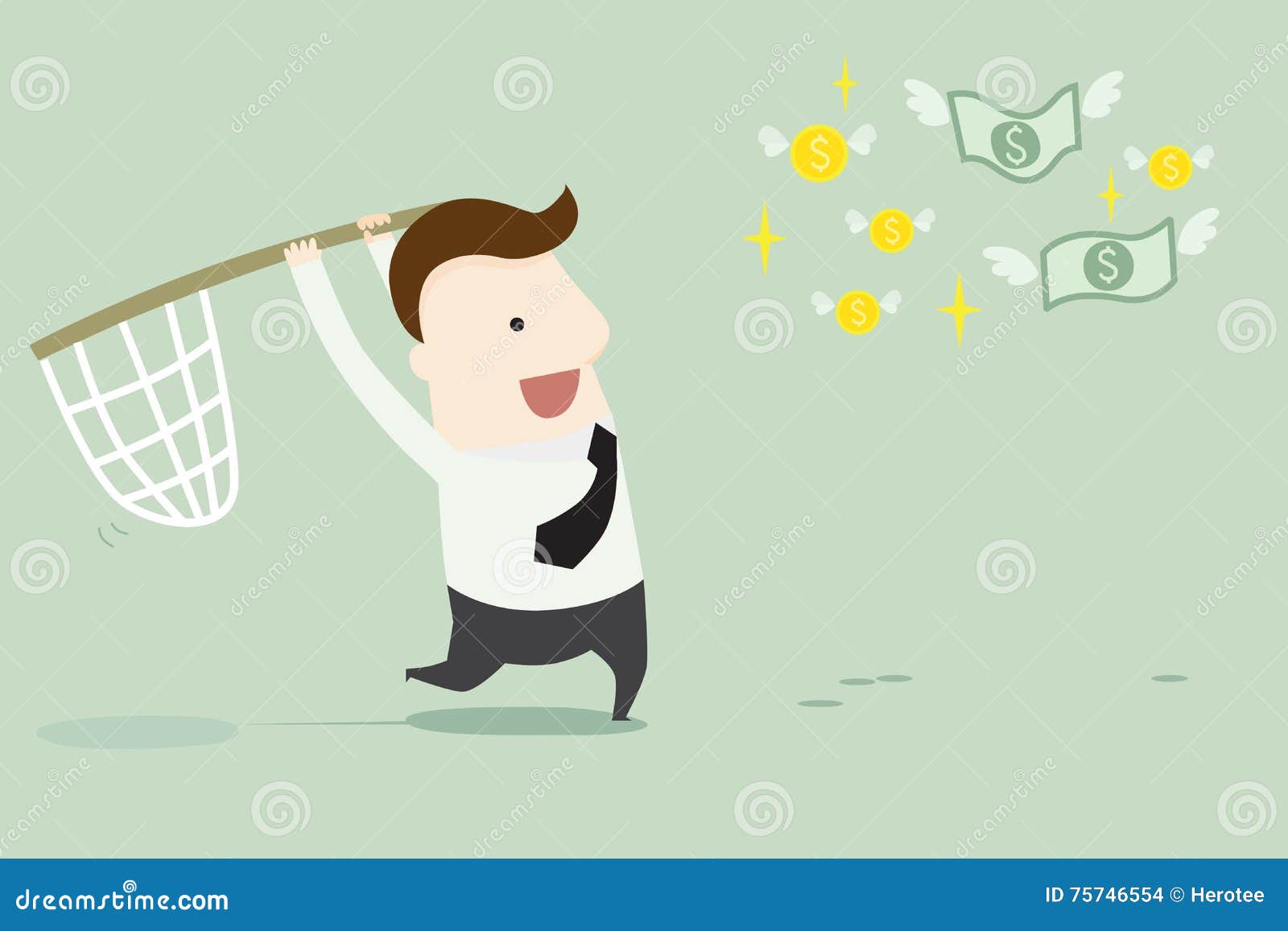 Passive income stock vector. Illustration of money, businessman - 75746554