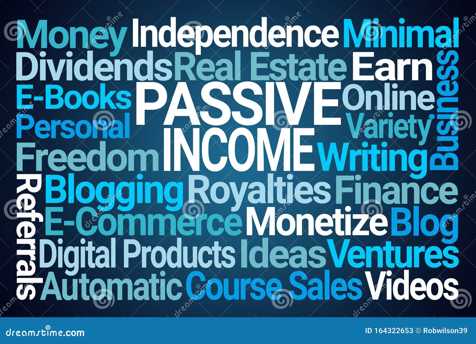 Passive Income Word Cloud stock illustration. Illustration of cloud ...