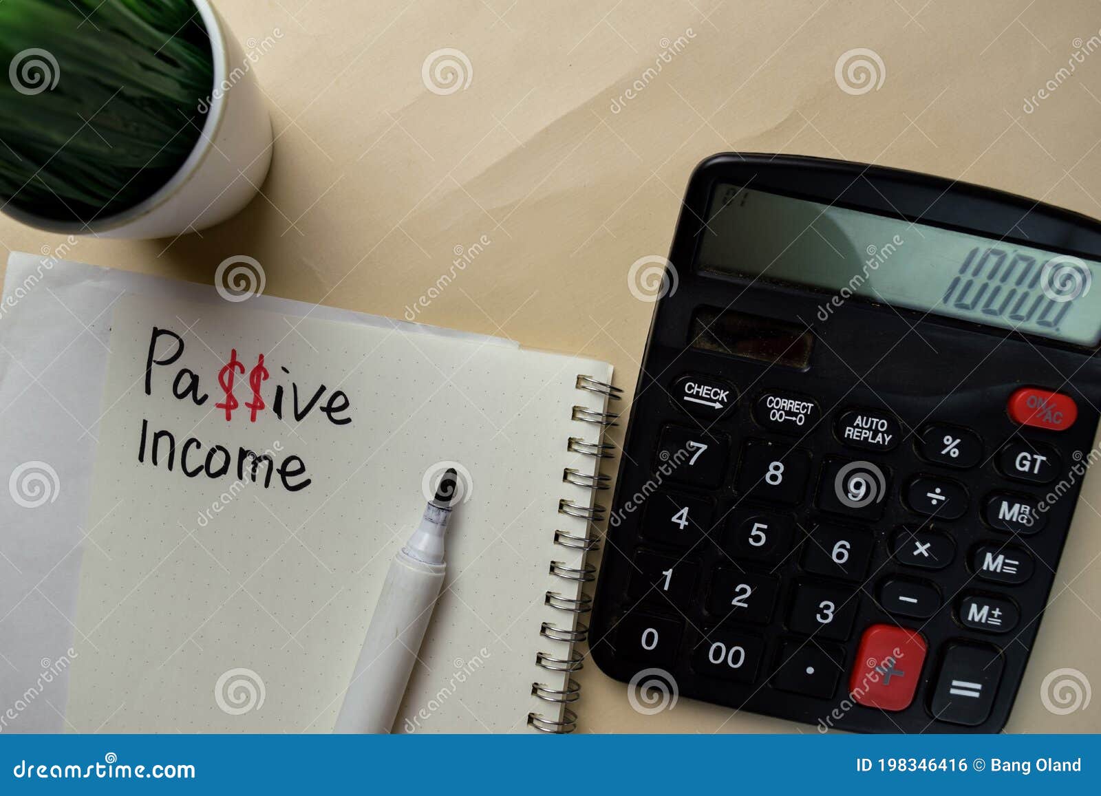 Passive Income Write on a Book Isolated on Office Desk Stock Photo ...