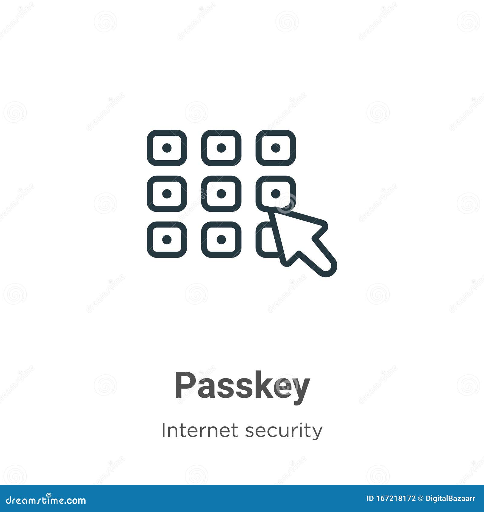 Passkey Vector Icon On White Background. Flat Vector Passkey Icon Symbol Sign From Modern ...