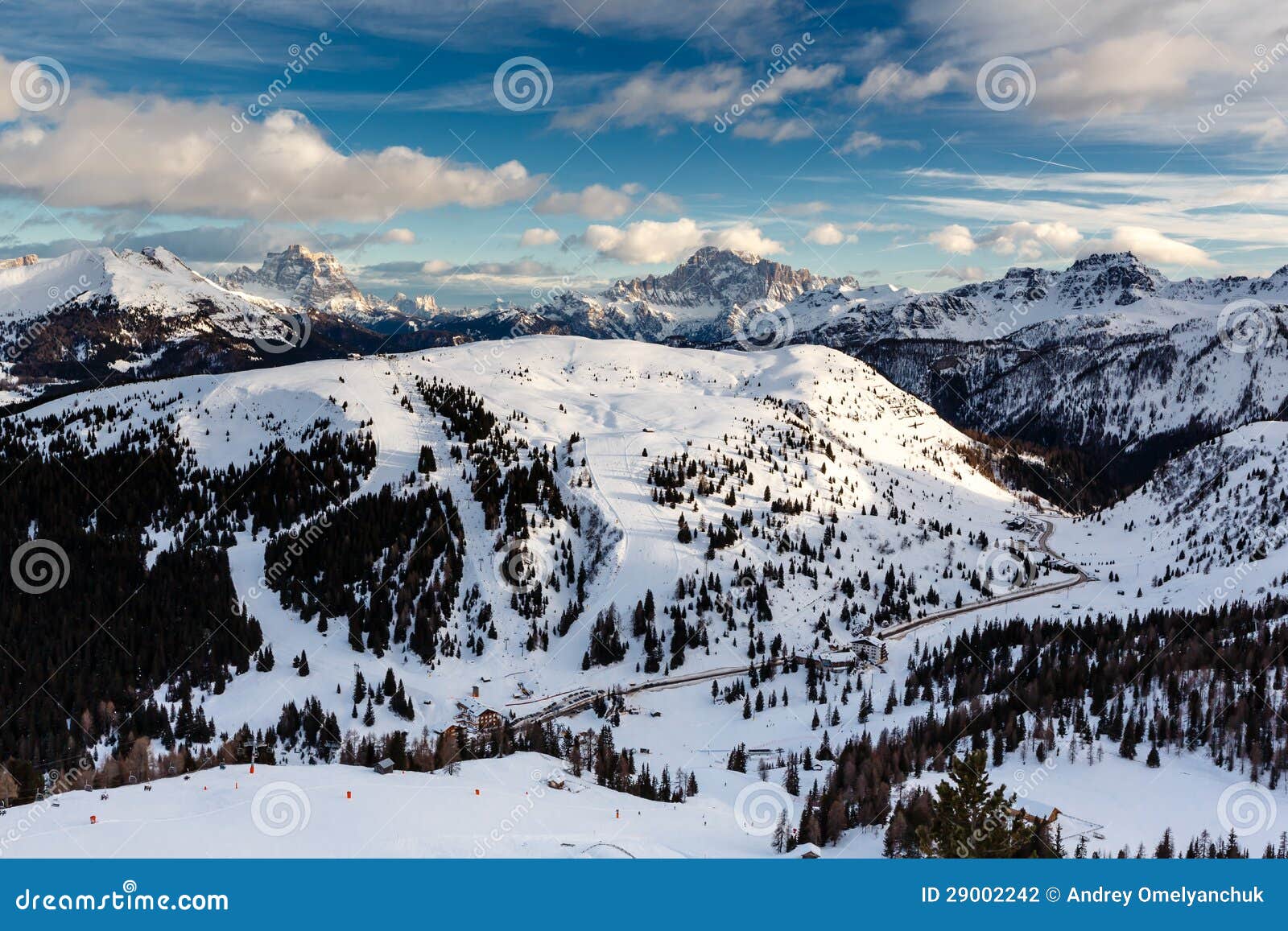 Passo Campolongo Valley Near Skiing Resort of Arabba Stock Photo ...