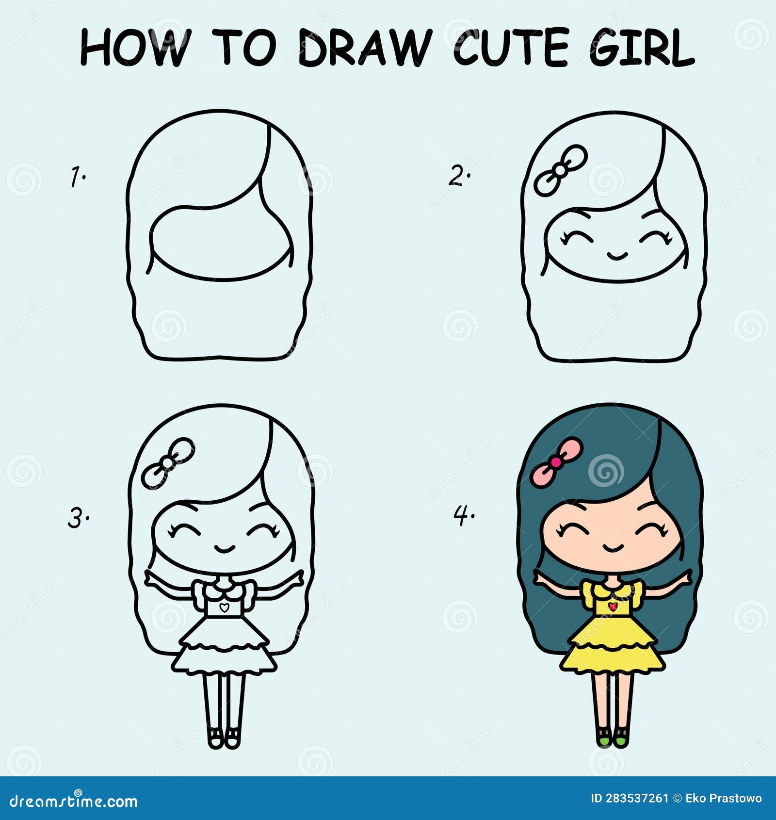 Passo A Passo Para Desenhar Uma Garota Fofa Tutorial De Desenho