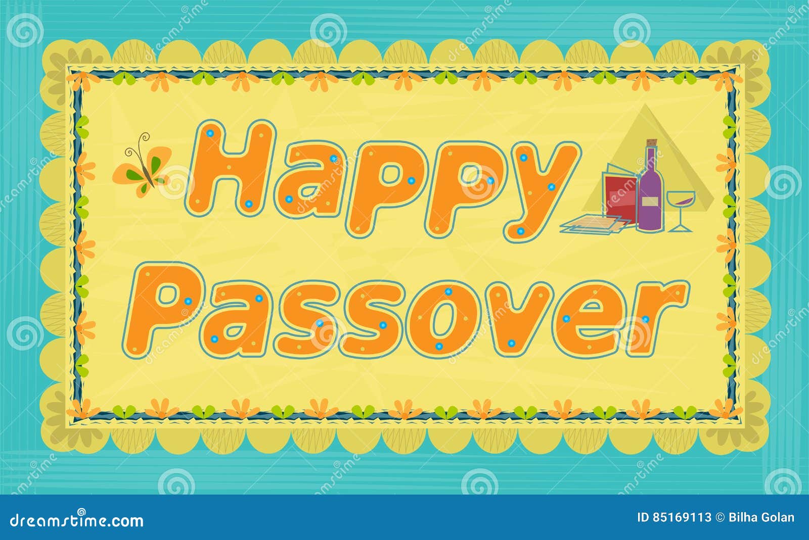 Passover Greeting Sign stock vector. Illustration of seder - 85169113
