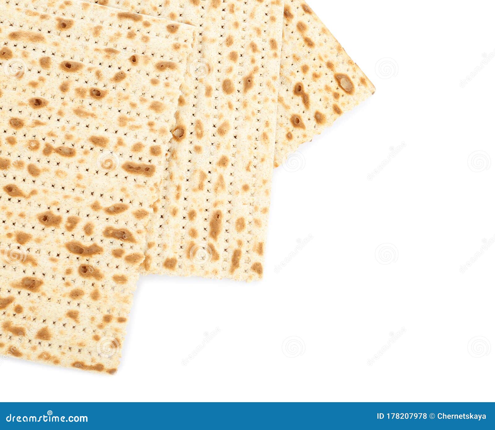 Passover Matzos Isolated on White. Pesach Celebration Stock Photo ...
