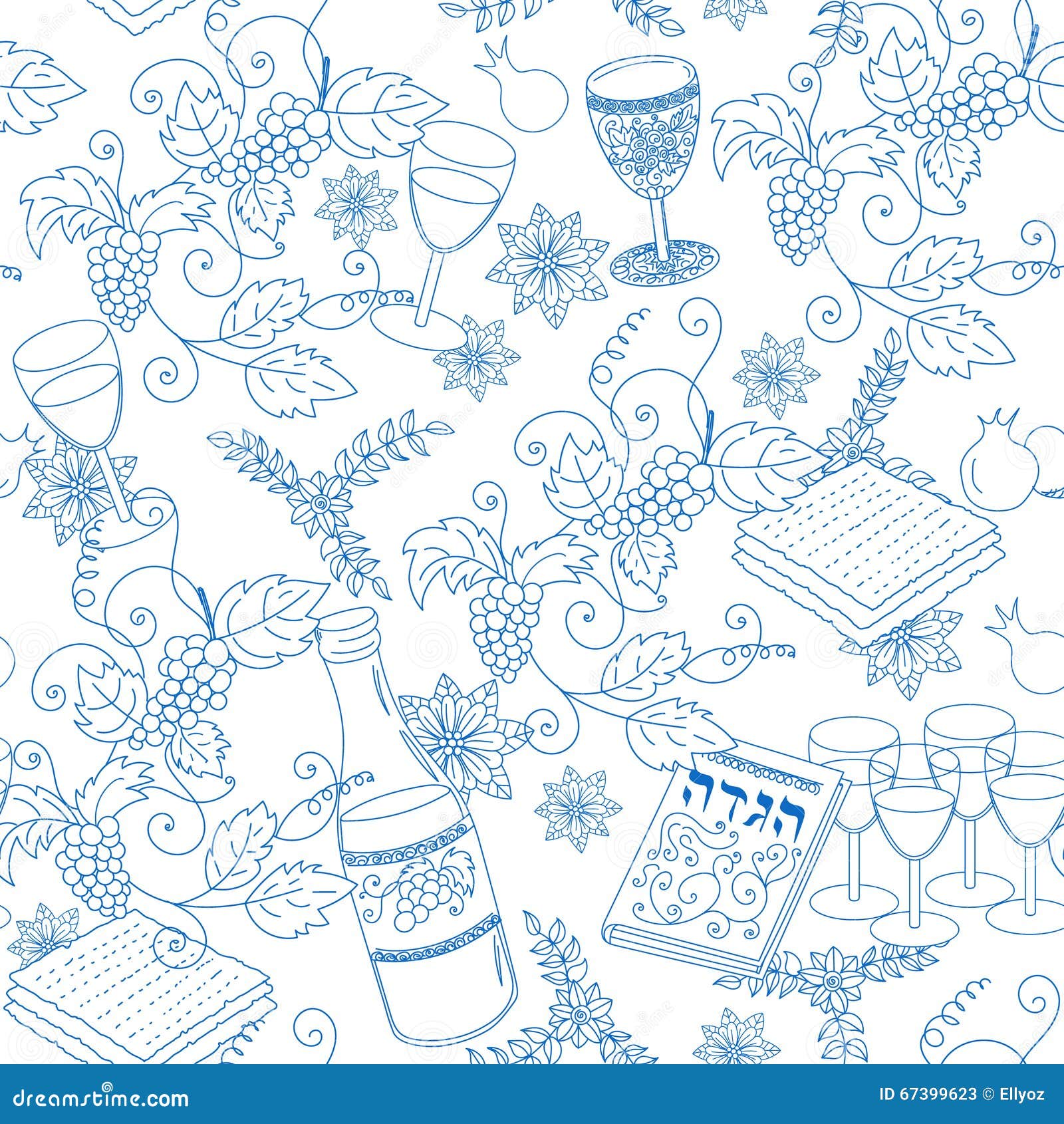 Passover Seamless Pattern Background Cartoon Vector | CartoonDealer.com ...