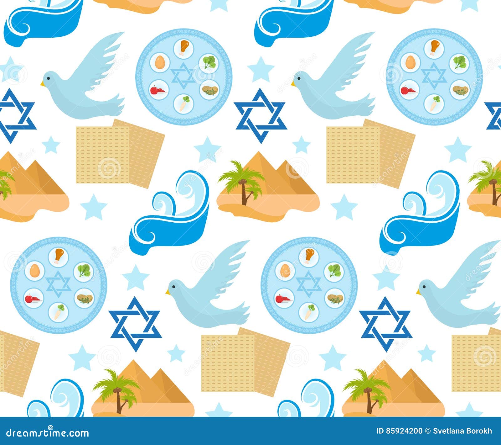 Passover Seamless Pattern Background Cartoon Vector | CartoonDealer.com ...