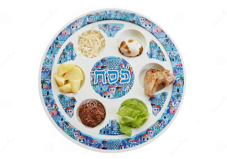 Passover seder plate stock photo. Image of ingredients - 18815706