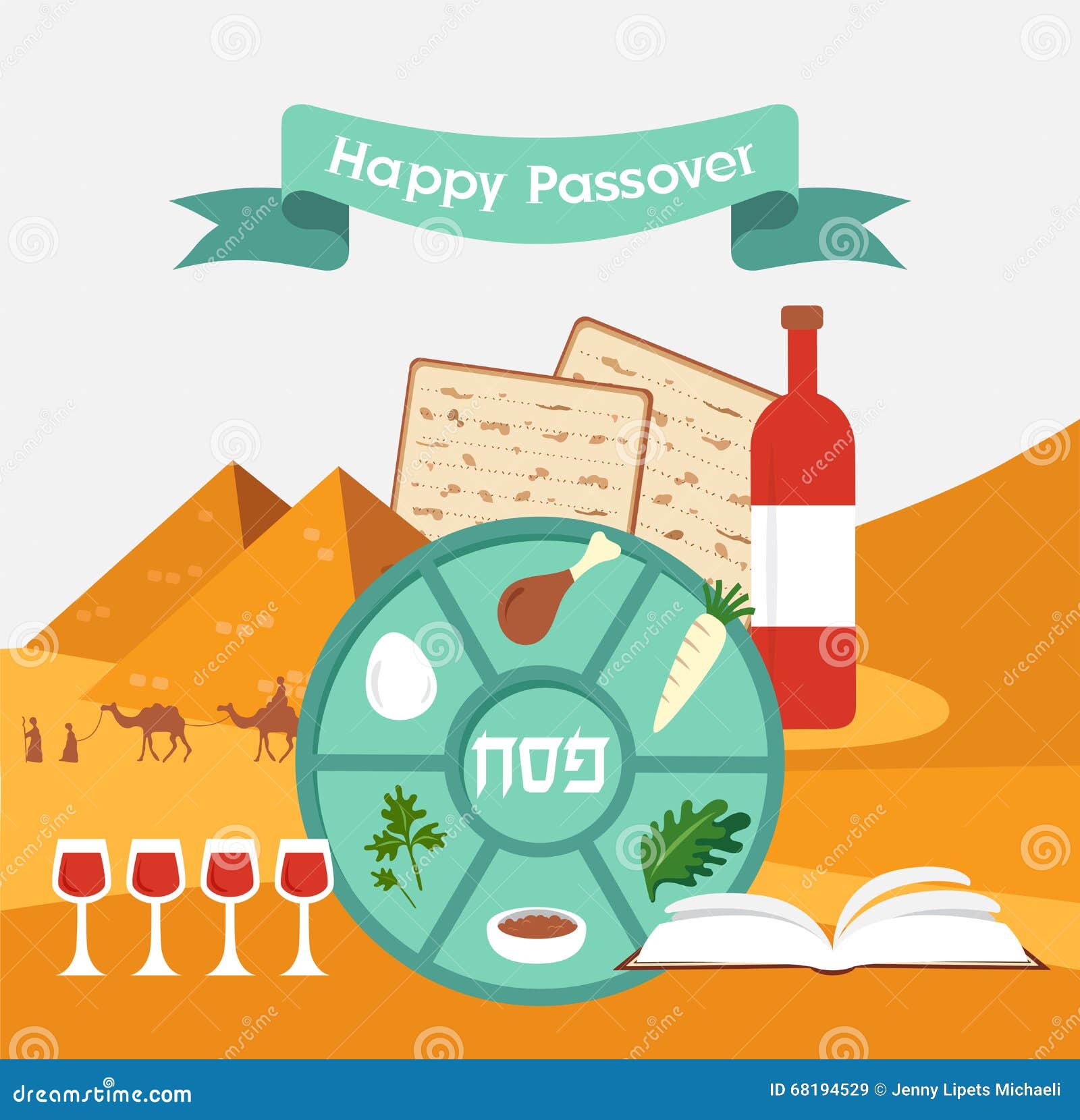 Passover Seder Poster. Vector Signs For Web Graphics. | CartoonDealer ...