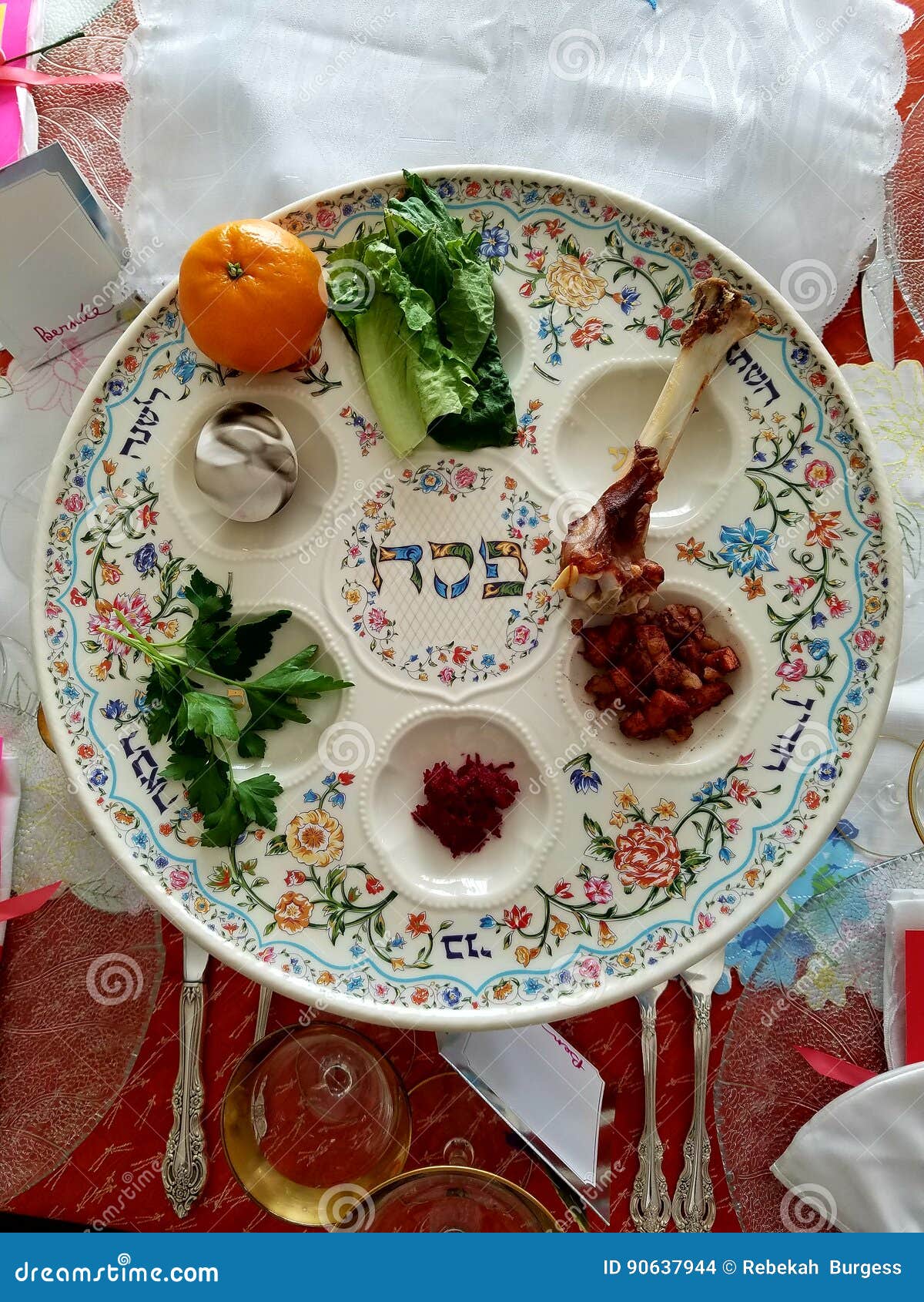 Passover Seder Plate stock photo. Image of religious - 90637944