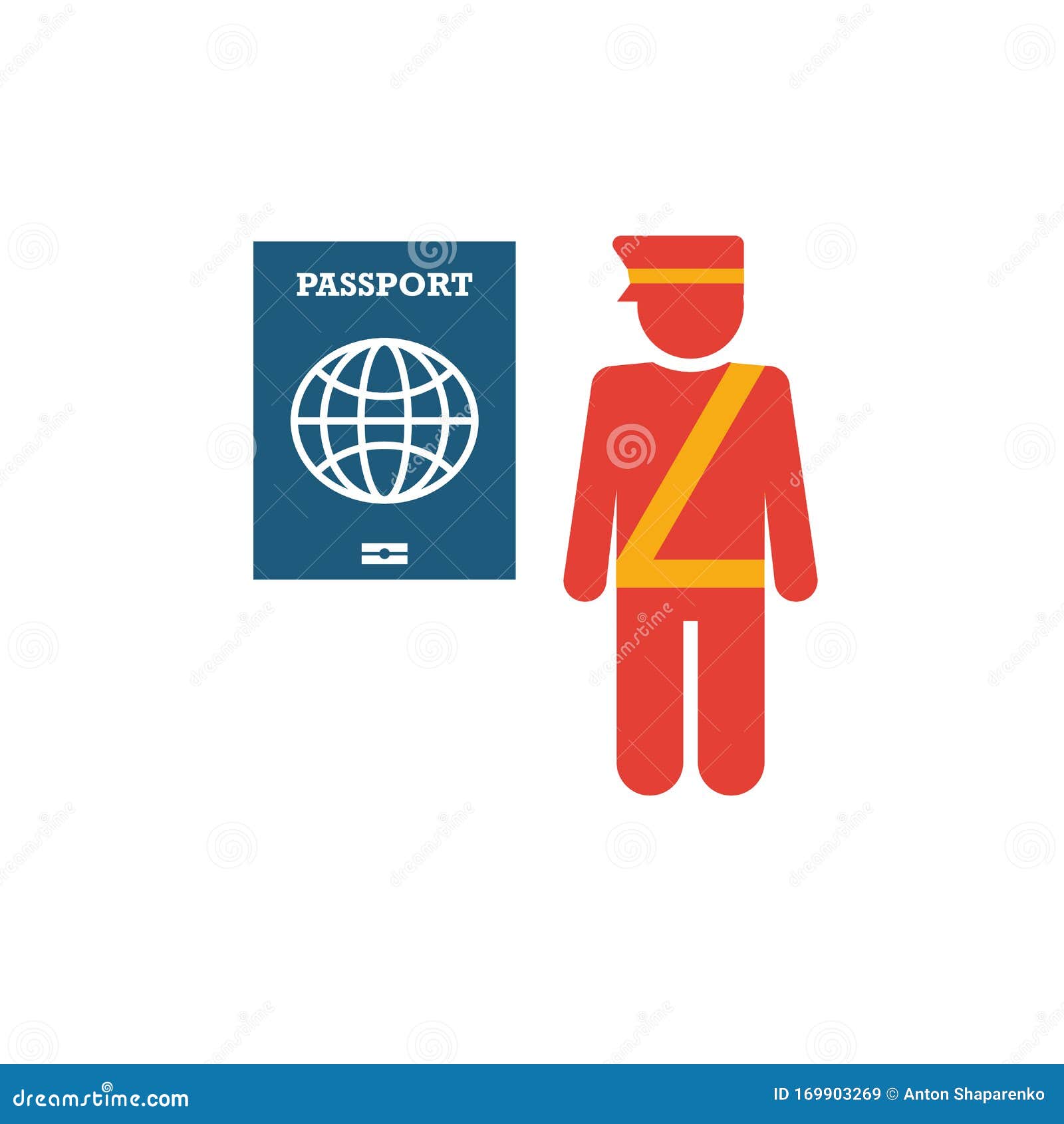 Passport Control Icon. Flat Creative Element from Airport Icons ...