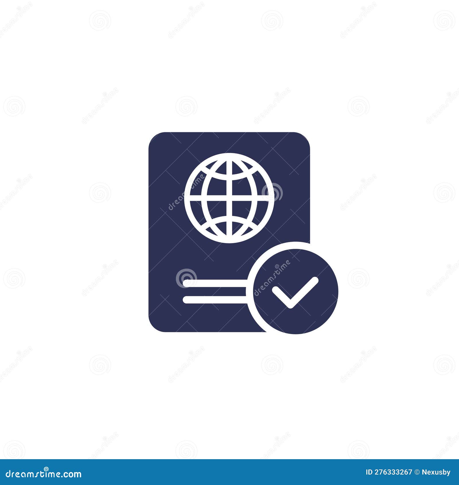Passport Control Icon on White, Vector Pictogram Stock Vector ...