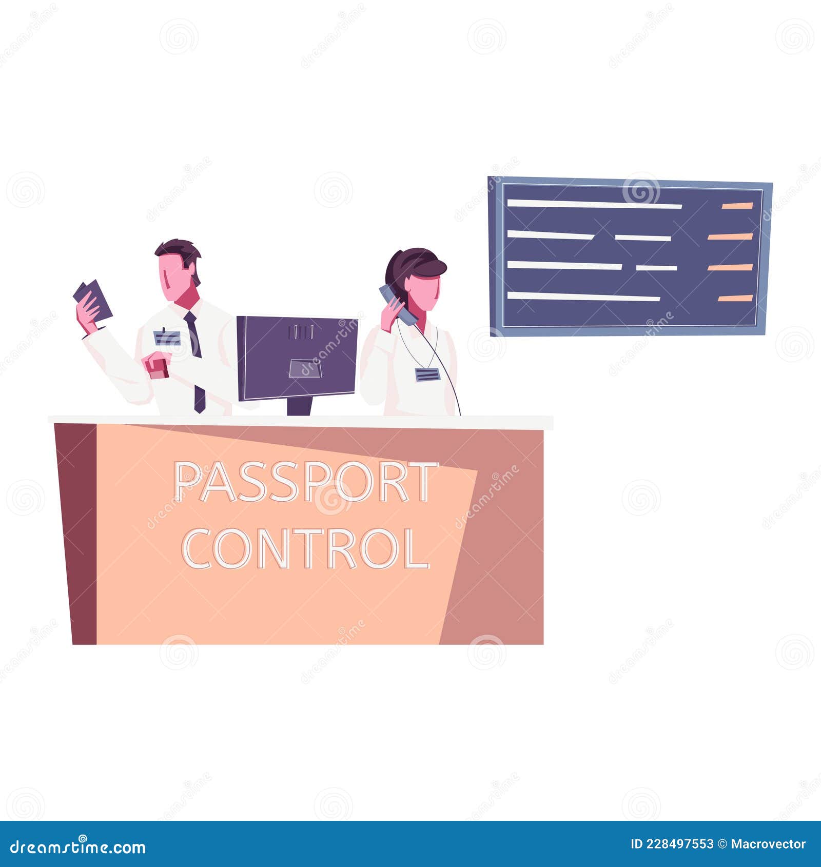 Passport Control Illustration Stock Vector - Illustration of icon ...