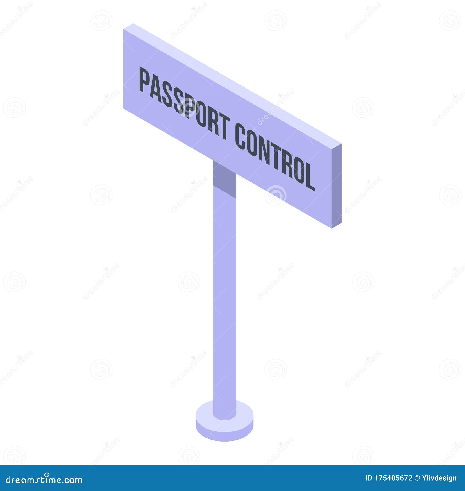 Passport Control Sign Icon, Isometric Style Stock Vector - Illustration ...
