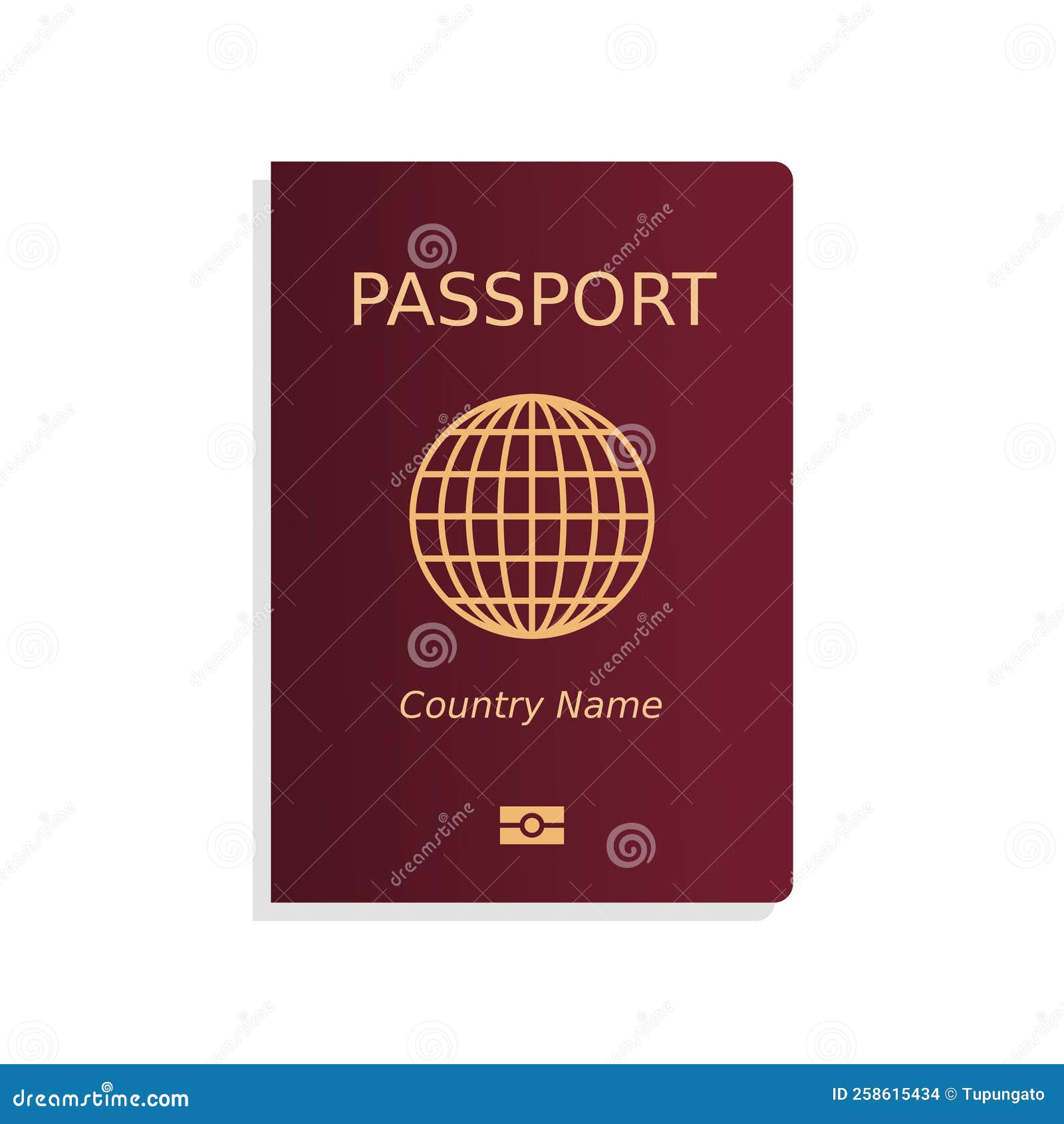Passport Cover Isolated Template Stock Vector - Illustration of symbol ...