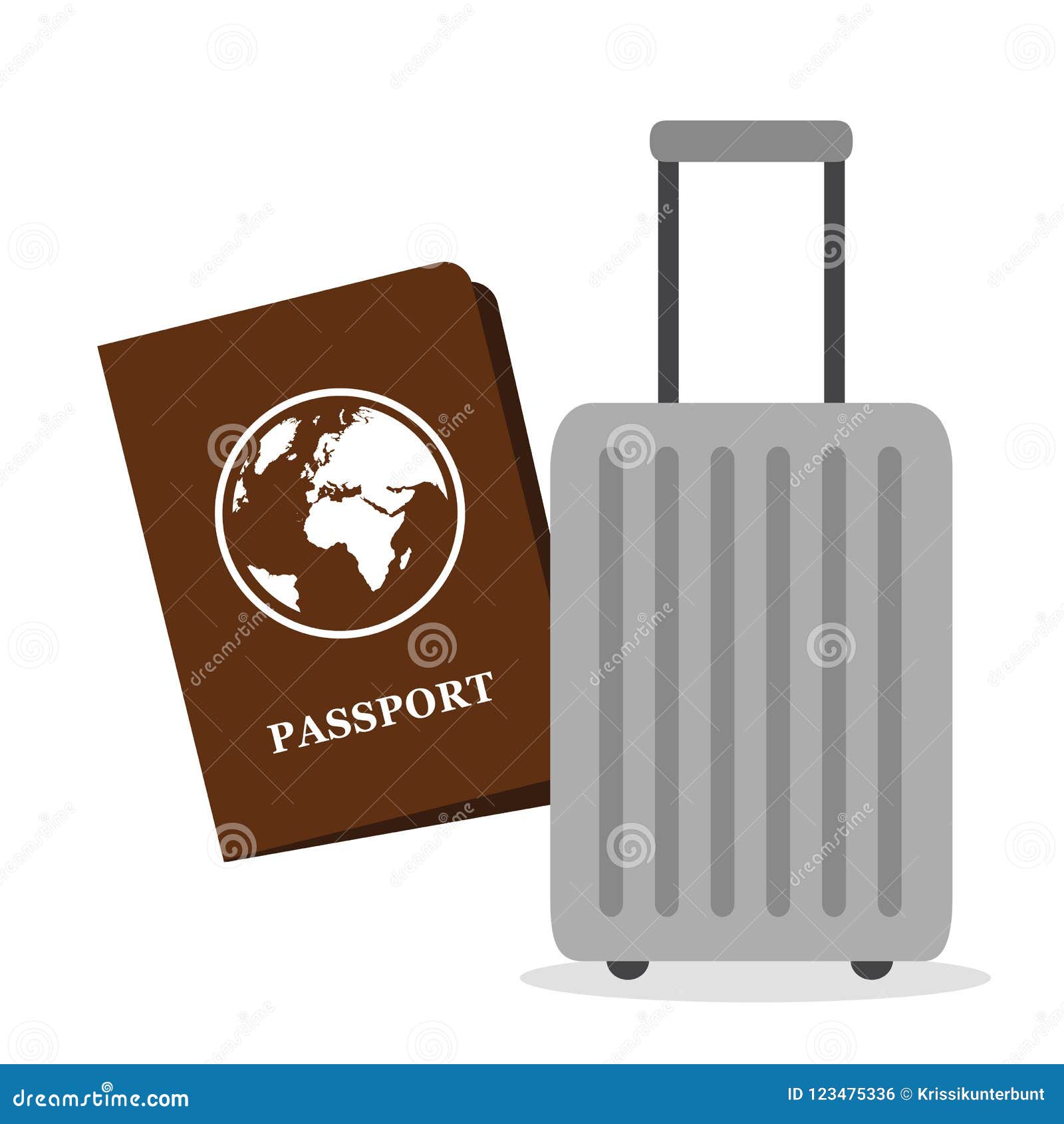 Passport Document And Luggage Stock Vector Illustration Of Airline