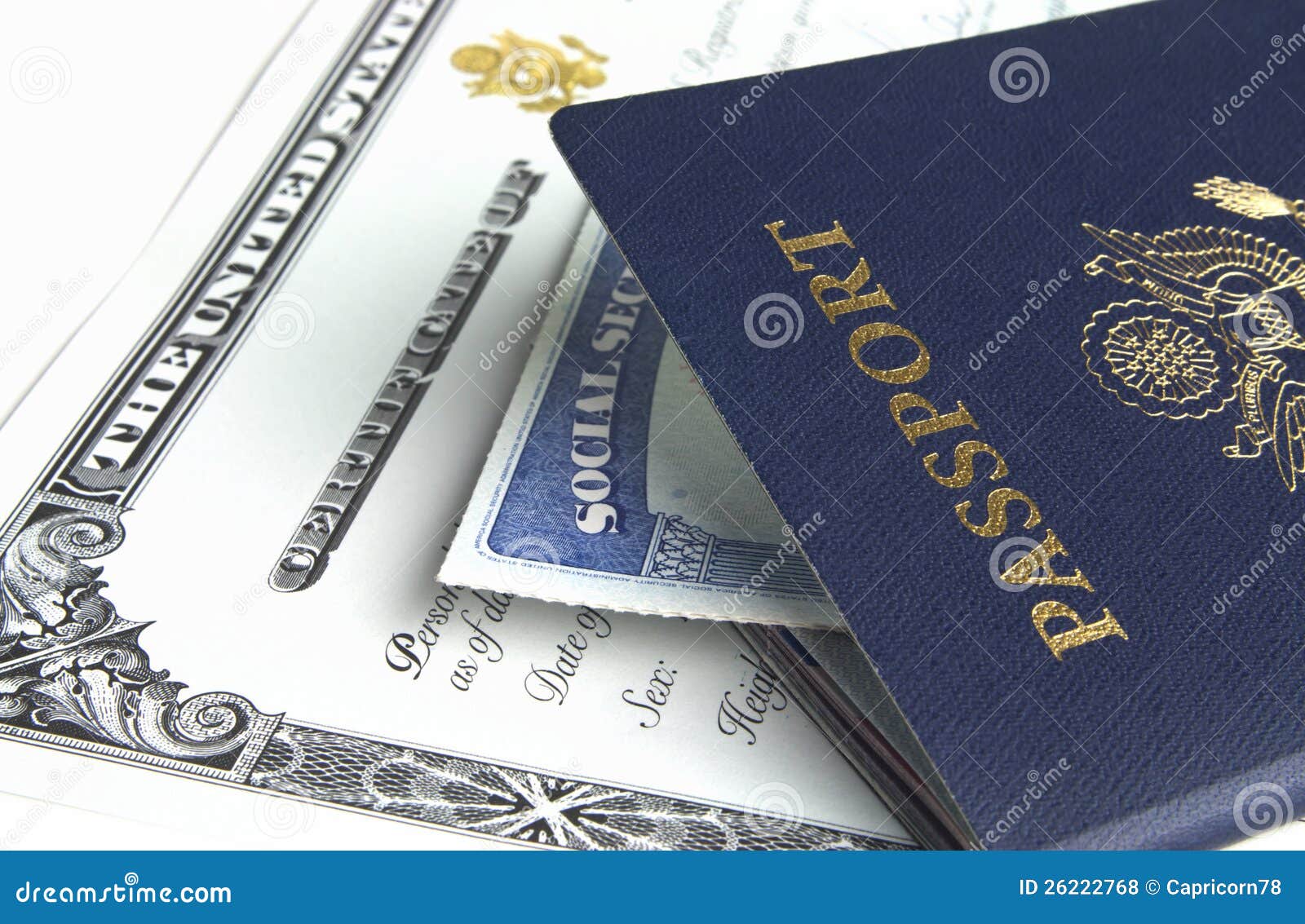 Passport and documents stock photo. Image of identification - 26222768