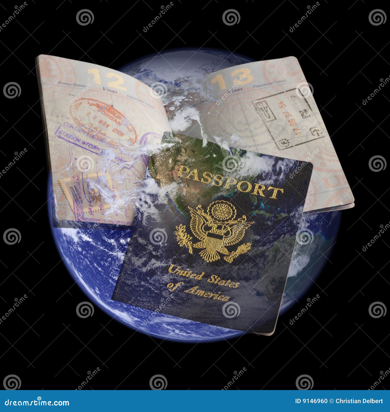 Passport earth stock photo. Image of security, customs - 9146960