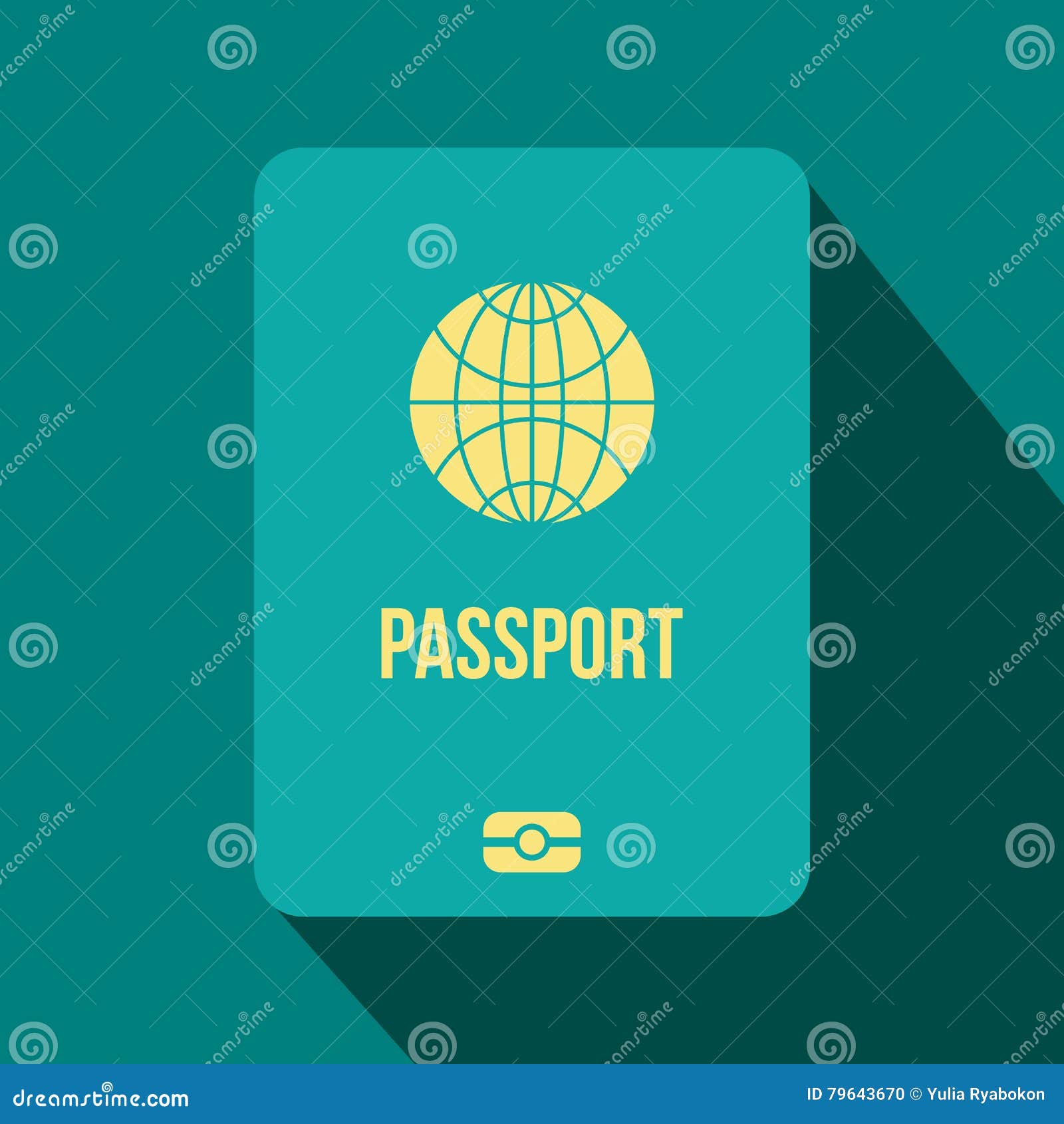 Passport flat icon stock vector. Illustration of flight - 79643670
