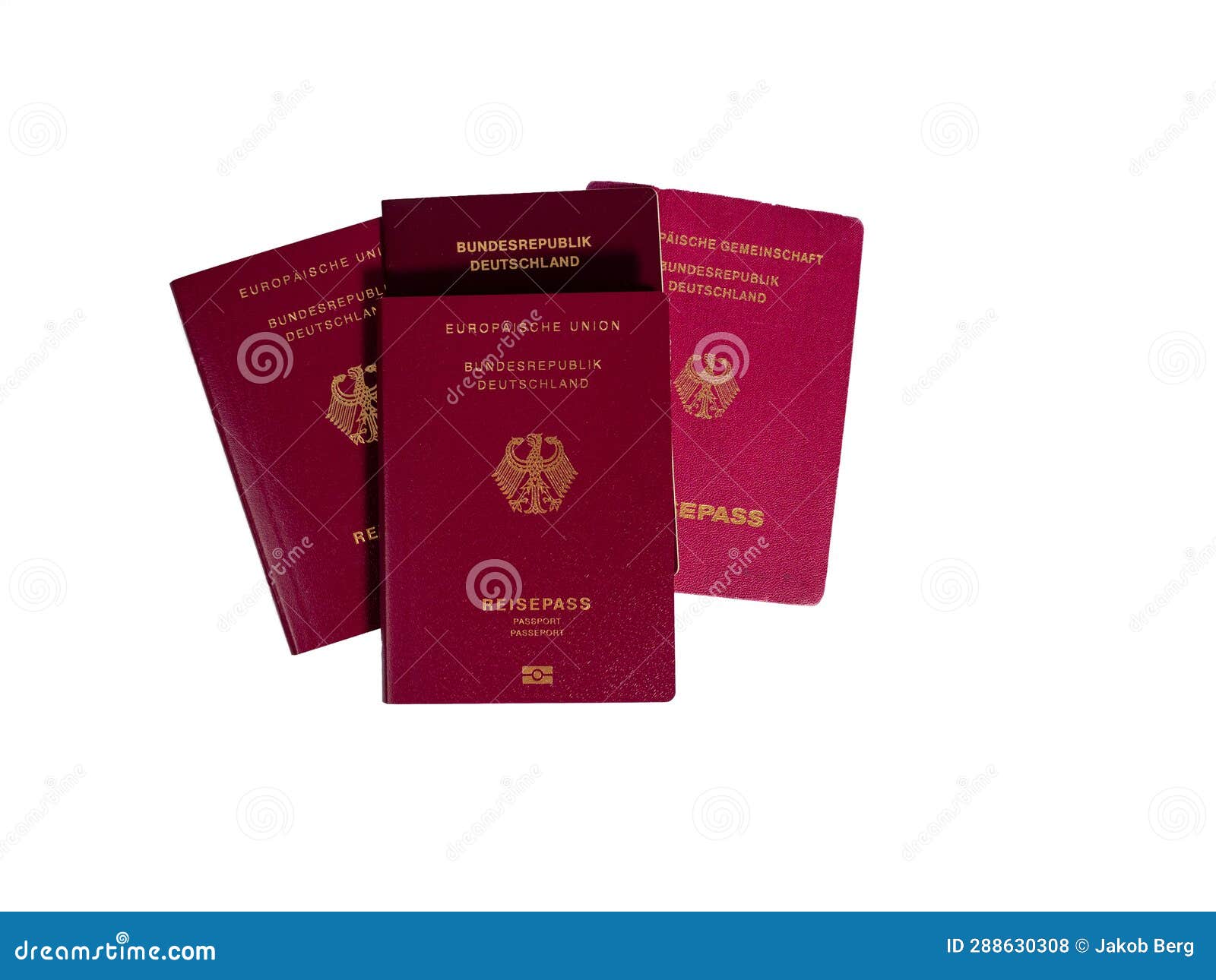 Passport of a German Citizen on a White Background. Stock Photo - Image ...
