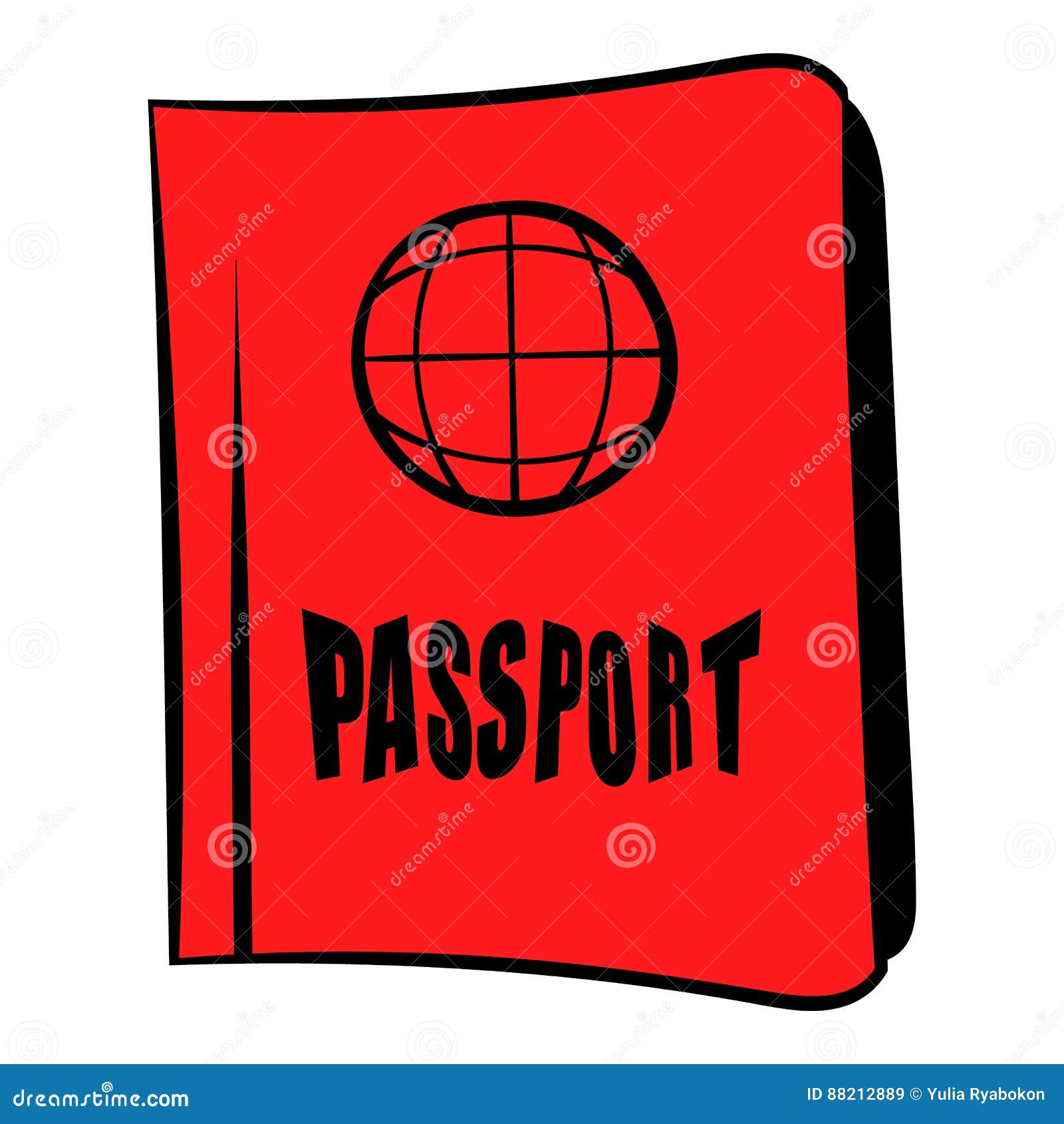 Passport icon cartoon stock vector. Illustration of insignia - 88212889