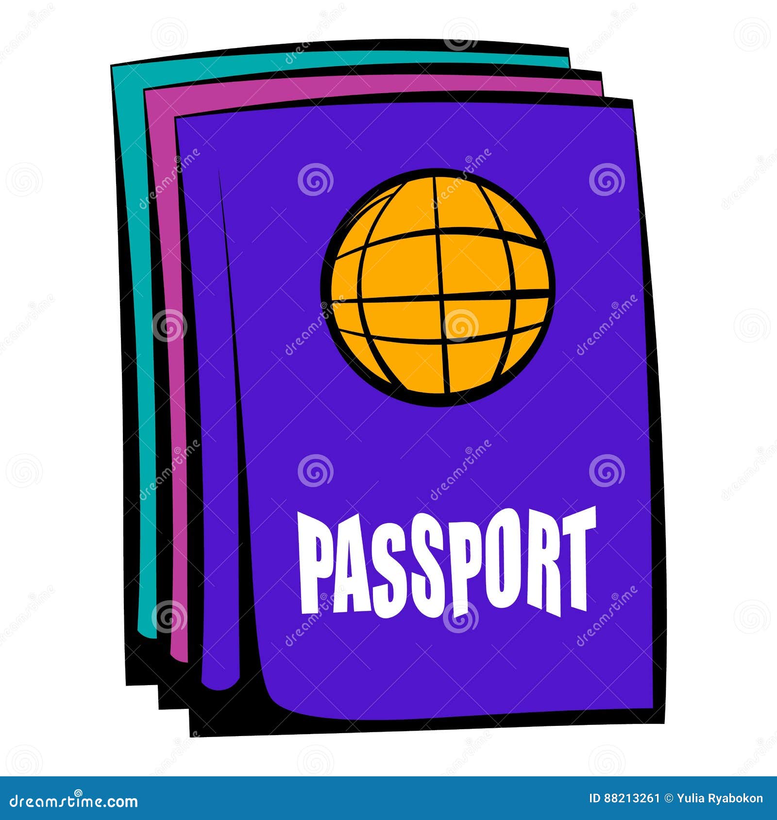 Passport icon cartoon stock vector. Illustration of isolated - 88213261