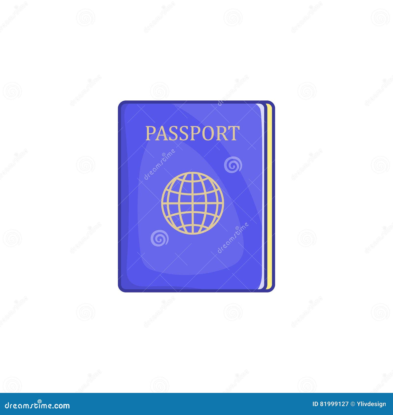Passport Icon in Cartoon Style Stock Vector - Illustration of cover ...